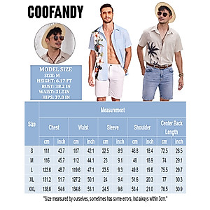 COOFANDY Men Beach Vacation Shirts Aloha Hawaiian Shirts Tropical Shirt with Pockets