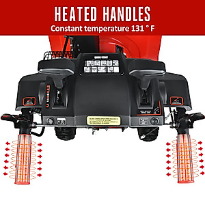 PowerSmart 26 Inch Snow Blower Gas Powered, 2-Stage 208cc B&S Engine with Electric Start, Led Light, Hand Warmer, Self Propelled BS26