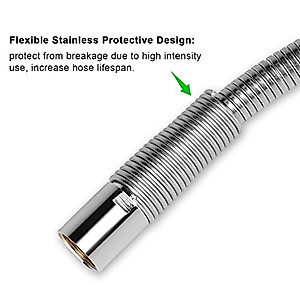 TBER Commercial Pre-rinse Sprayer Hose Replacement Kit for Pre rinse Faucet with 7/8”-20 UN Female Ends, 38” Flexible Stainless Commercial Dish Sprayer Sink Hose