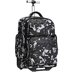 SKYMOVE 20 inches Big Storage Multifunction Travel Wheeled Rolling Backpack Luggage Books Laptop Bag, Blue