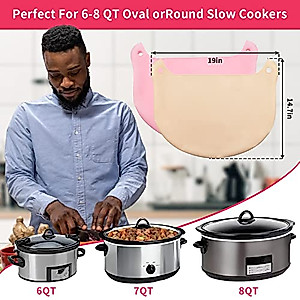 2 Pack Silicone Slow Cooker Liners, Reusable Slow Cooker Liners Fit 6 7 8 Quarts Oval Round Pot Slow Cookers Accessories