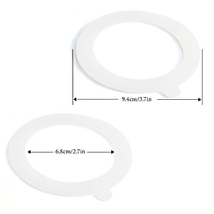 Dohia Silicone Jar Gaskets Replacement Rubber Seals Rings 3.75 Inch Sealing Rings for Mason Jar Lids Airtight Leak-Proof Canning Silicone Fitting Seals D1-BLGMFQ (White)
