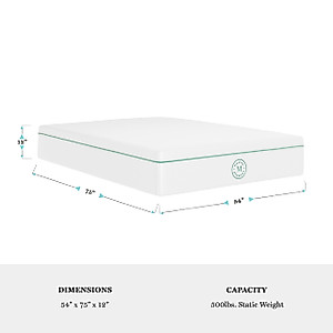 Martha Stewart SleepComplete Full Mattress in a Box, Medium-Firm Triple-Action Cooling Gel Memory Foam Mattress, Removable Coolweave Jacquard Cover, 12", White