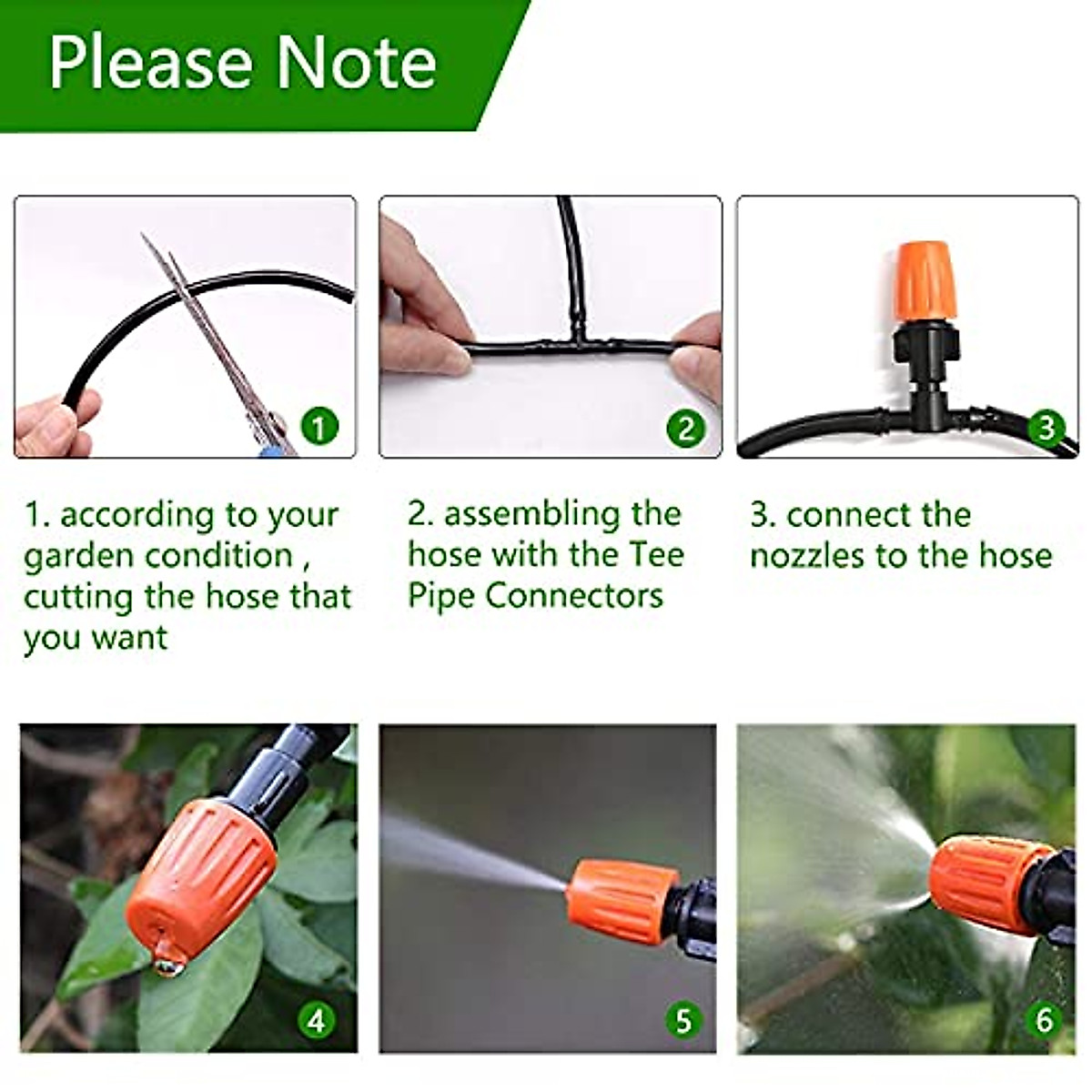 La Farah 98ft Drip Irrigation Kit, 149pcs Micro Drip System Kit with 1/4" Blank Distribution Tubing Adjustable Drip Emitters Misting Sprinkler Barbed Connectors, Garden Watering System for Plant