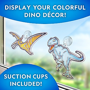 NATIONAL GEOGRAPHIC Glow in The Dark Dinosaur Stained Glass Art Kit - Window Sun Catchers and Crafts for Kids Ages 4-8
