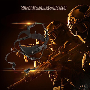 Helmet Chin Strap,Outdoor Adjustable 4 Points Chin Strap Compatible with Fast Helmet Accessory (Black)