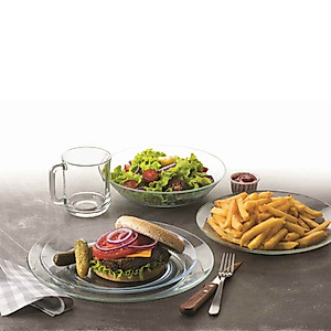 Duralex Lys Clear Glass 11 Inch Dinner Plate, Set Of 6