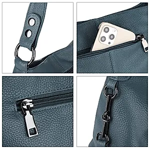 YALUXE Shoulder Bag Genuine Leather Tote Handbag Crossbody Bags for Women