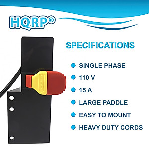 HQRP Multi-Purpose Router Table Power Switch, Dust Control Switch, Power Tool Switch, 15A 125V UL Listed