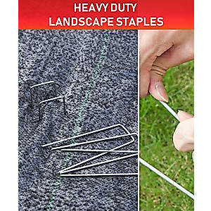 Decorlife 100-Pack Landscape Staples, 6-Inch 11 Gauge Galvanized Garden Staples with Sharp Ends, Anti-Rust & Heavy-Duty, Ideal for Anchoring Weed Barrier Fabric, Irrigation Line