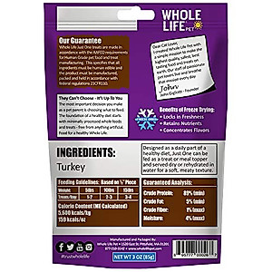 Whole Life Pet Just One Turkey - Cat Treat Or Topper - Human Grade, Freeze Dried, One Ingredient - Protein Rich, Grain Free, Made in The USA