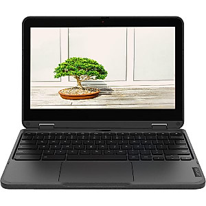 Lenovo 2023 Convertible 2-in-1 Lightweight Chromebook, 11” HD IPS Touchscreen, Intel Processor Up to 2.60GHz, 4GB Ram, 32GB SSD, Super-Fast WiFi, Chrome OS, Dale Black (Renewed)