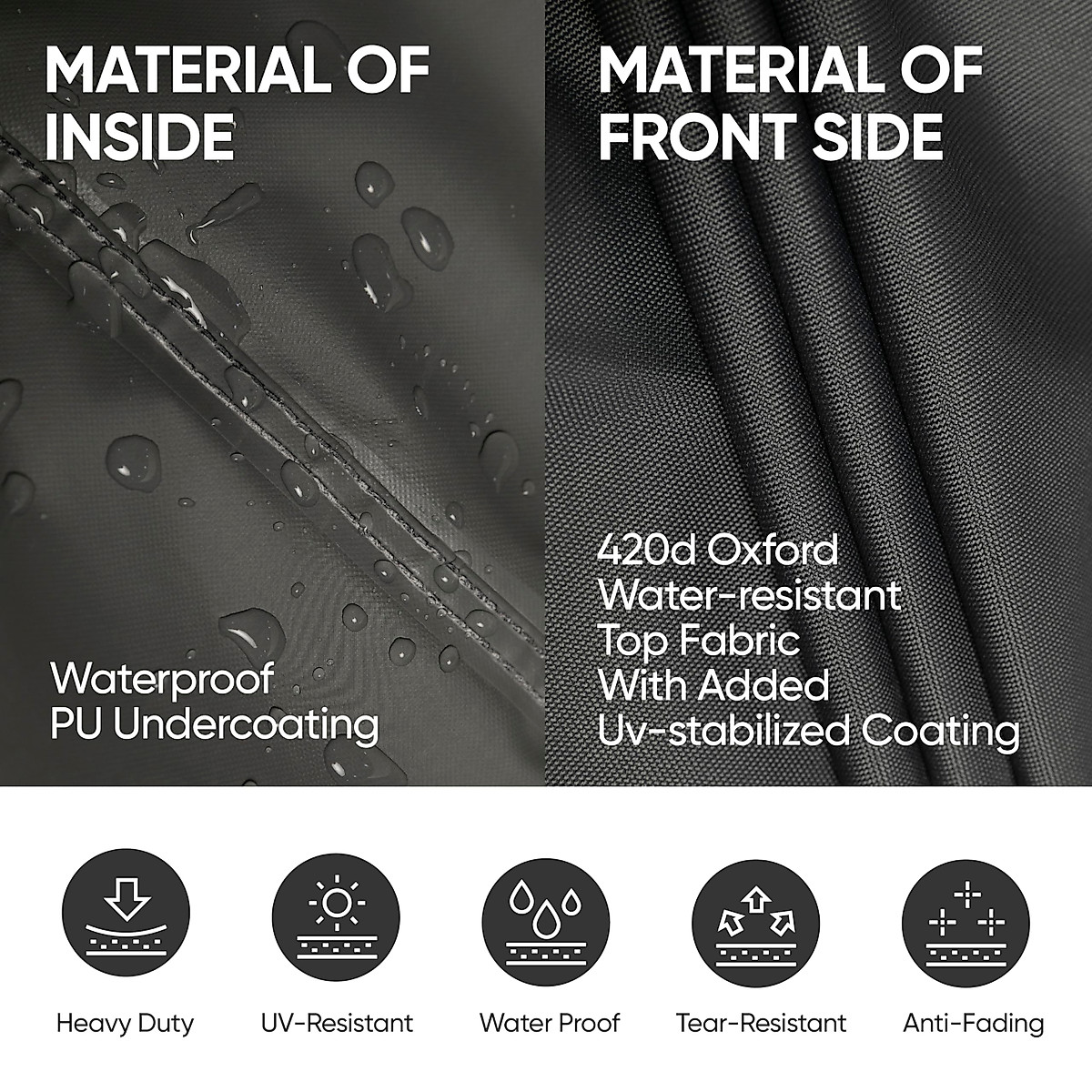 Patio Chair Covers Waterproof Outdoor Furniture Chair Covers 420D Fit as Lawn Lounge Deep Seat(2 Pack,Median)