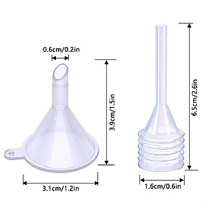 20 Pack Mini Clear Plastic Funnels with 2 Pcs Mini Pipette and Spoon for Filling Small Bottles or Containers Atomizers Perfume Liquid Essential Oils Spice Powder Lab Lotion Craft Spice