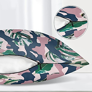 Camouflage Tropical Leaves Satin Body Pillow Pillowcase for Hair and Skin Military Camo Long Body Pillow Case Cover 21x54 Soft Breathable Body Pillow Cases