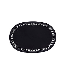 TableCraft 1076BK 10-1/2" Black Chicago Platter Basket - 3 Dozen, Large, Black
