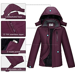 CAMEL CROWN Women's Warm Winter Ski Jackets Waterproof Snow Coat with Hood Mountain Windproof Rain Jacket