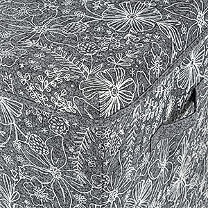 Sammy & Lou Collapsible Felt Soft Toy Box for Toddlers Toy Storage Organizer with Handles and Hinged Lid, 22 x 14.5 x 15 inches, Floral