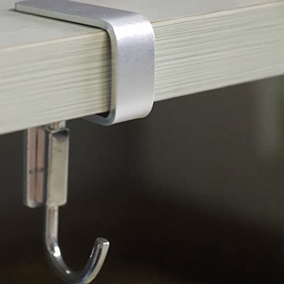 JfwuHap Student Desk Space Aluminium Alloy Nail-Free Hook 2 Pack Office Bag Hook Clothes Hook (2.6cm/1.02",Suitable for 2.5 cm/0.98" Thick Plate.)