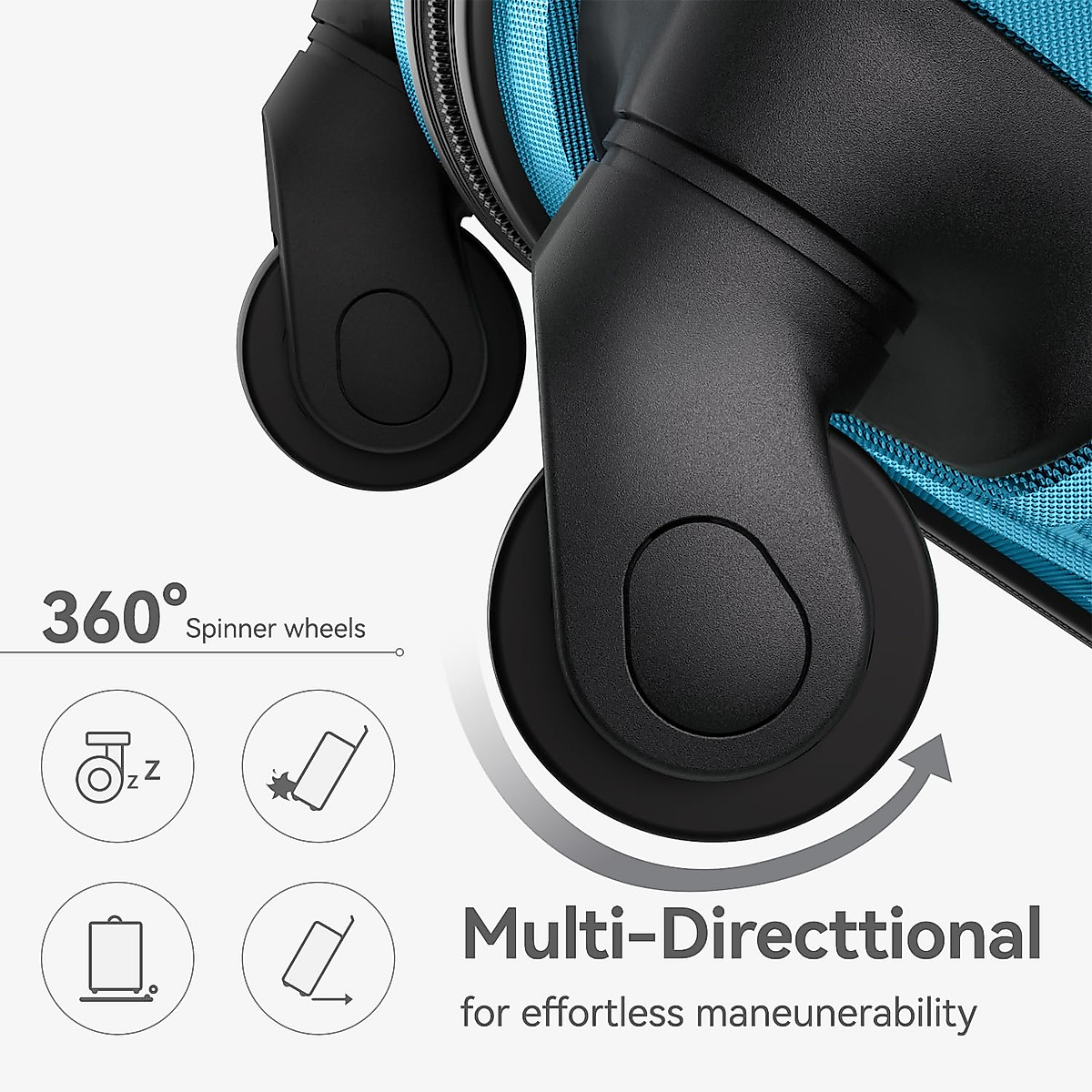 Strenforce 3-Piece (20/24/28)" Suitcase Set Spinner Wheels ABS Lightweight Luggage Sets with TSA Lock, lake blue