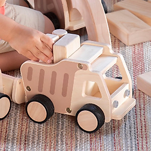 Guidecraft Wooden Dump Truck: Vehicle Play Set, Kids Learning and Educational Dramatic Play Toy
