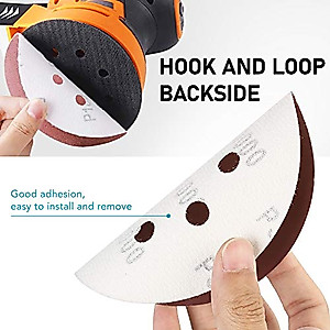 LotFancy 210pcs Sanding Discs, 5 Inch 8 Hole - 40 60 80 100 120 180 240 320 400 800 1000 1500 2000 3000 Grit Assorted Sandpaper, Hook and Loop Round Sand Paper, Random Orbital Sander Pads