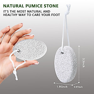 Natural Pumice Stone for Feet, Borogo 3-Pack Lava Pedicure Tools Hard Skin Callus Remover for Feet and Hands - Natural Foot File Exfoliation to Remove Dead Skin, Heels, Elbows, Hands