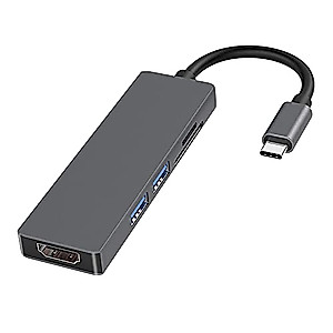 Convenient and Practical 5 in 1 Type-c to HDMI + 2 x USB 3.0 + SD/TF Card Slot HUB Adapter