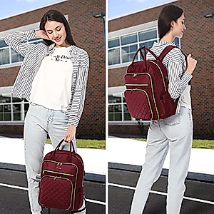 LOVEVOOK Laptop Backpack for Women, Water Resistant Travel Work Backpacks Purse Stylish Business Teacher Nurse Computer Bag with USB Charging Port, Fits 15.6" Laptop