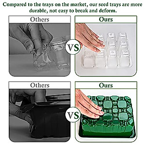 Fohil 10 Pack Seed Starter Tray, Seed Starter Kit with Adjustable Humidity Dome, Base Garden Tray for Seeds Germination Growing Starting 120 Cells