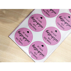 Graduation Stickers,Thank You for Celebrating with Us Stickers,Pink Princess Celebrating Label Stickers for Baby Bridal Wedding Shower,Anniversary Celebration,Graduation,Holiday Party,2 inch 160-Pack
