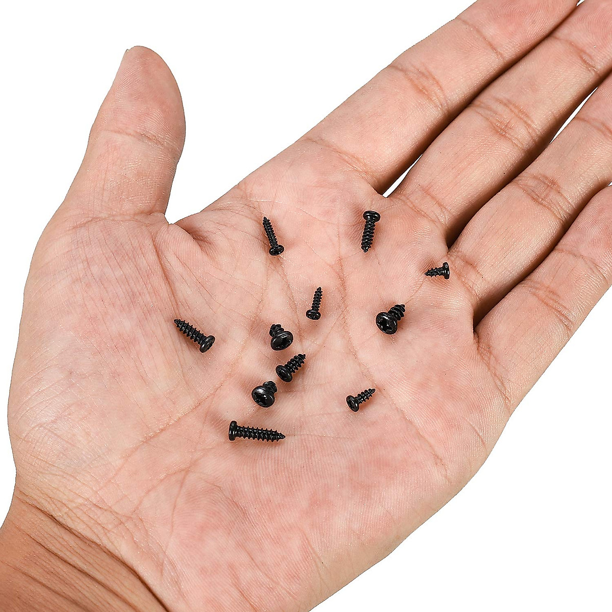 HanTof 750Pcs Small/Micro/Tiny/Mini Self-Tapping Screws,M1.7 M2 M2.3 M2.6 M3 Phillips Pan Head Screws for Laptop Computer Repair,Cross Recessed Wood Screws,DIY Electronic Screws,Carbon Steel (Black)