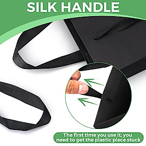 MOXARYSU Black Gift Bags With Handles: 12.5x4.5x11 Inch 6pcs Large Paper Gags Bulk For Party Shopping Birthday Wedding