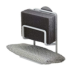 YAMAZAKI home 2264 Double Sponge Holder-Steel Rack Organizer for Kitchen Sink, One Size, White