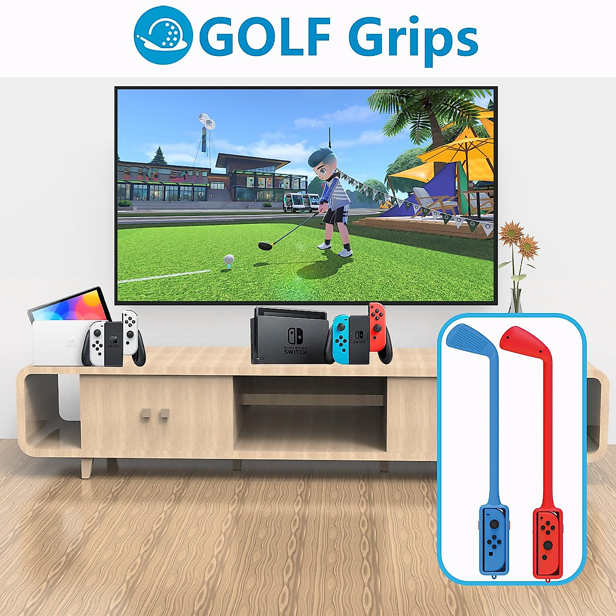 KUNSLUCK Switch Sports Accessories Bundle for Nintendo Switch Sports, 12 in 1 Nintendo Switch Sports Family Accessories Kit Compatible with Switch/Switch OLED