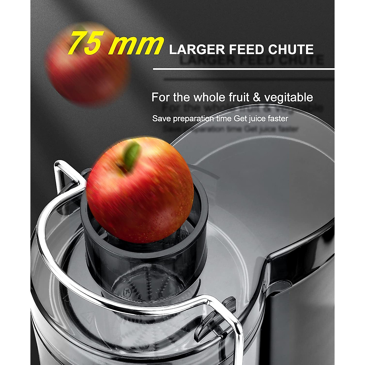 Juicer, 600W Juicer Machines 3 Speeds with 3'' Feed Chute, Juicer Extractor for Whole Fruits & Vegs, Dishwasher Safe, BPA-Free, Non-Drip Function