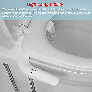 Bidet Attachment for Toilet - WITHLENT Ultra-Slim Bidet Non-Electric Dual Nozzle(Frontal & Rear Wash) Adjustable Water Pressure, Fresh Water Bidet Toilet Seat Attachment,Easy to Install