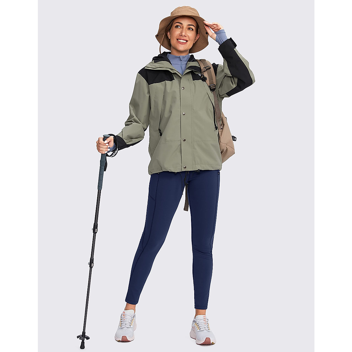 G Gradual Women's Fleece Lined Winter Leggings with Pockets Water Resistant High Waisted Thermal Warm Pants Running Hiking(Navy,S)