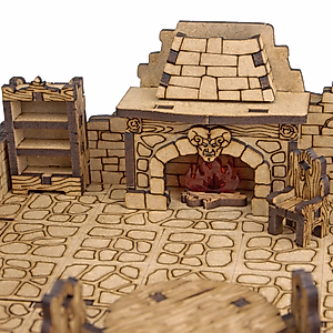 TowerRex 3D Modular Battle Map D&D Terrain - dnd accessories, set for Dungeons & Dragons, Pathfinder, Warhammer, Tabletop battle mat grid, wargaming terrain, TTRPG Scenery kit for 28mm 32mm miniatures