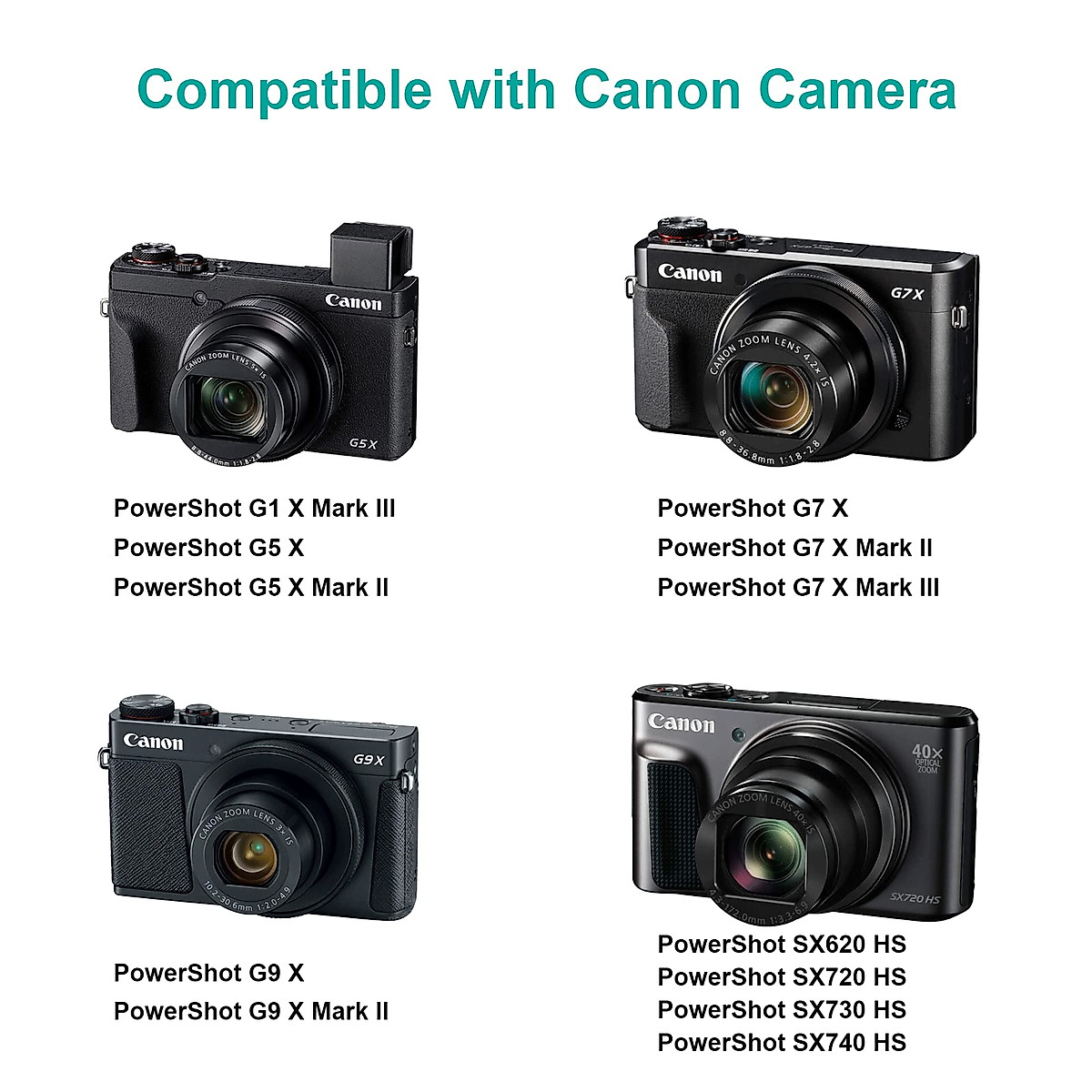 Hisewen NB-13L Battery 2 Pack and Dual USB Charger for Canon PowerShot G7 X Mark II, G7 X, G1 X Mark III, G5 X, G9 X, G9 X Mark II, SX620 HS, SX720 HS, SX730 HS, SX740 HS