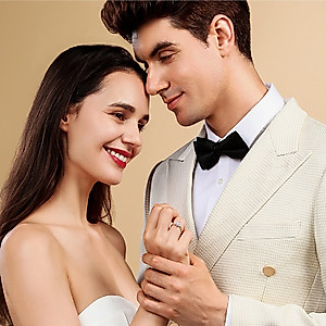 Flpruy 2CT Moissanite Engagement Ring 925 Sterling Silver 8.5mm Solitaire Round Cut White Gold Wedding Ring for Women Fiancée