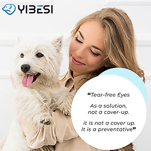 Yibesi Tear Stain Remover Powder for Dogs & Cats - Gentle Formula for Absorbing Tears, Lightening & Preventing Stains - Safe and Effective -2.8 Oz.