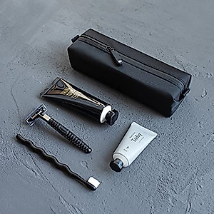 Comfyable Small Toiletry Bag for Men, Slim Mini Toiletry Bag, Toothbrush Bag, Mini Dopp Kit Bag for Electronics, Tech, Gym, Water-Resistant Essentials Bag, Black