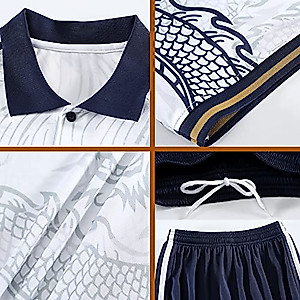 Casmyd #10 Mod’Ricc Croatia Soccer Jersey+Shorts Kids Football Team Shirts Kit Dragon Graphic Soccer Uniform for Boy/Girl Set