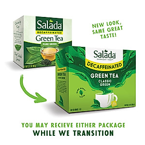 Salada Green Tea Naturally Decaffeinated with 40 Individually Wrapped Tea Bags Contains Caffeine Brew Hot Naturally Flavored Rich in Antioxidants Zero Calories