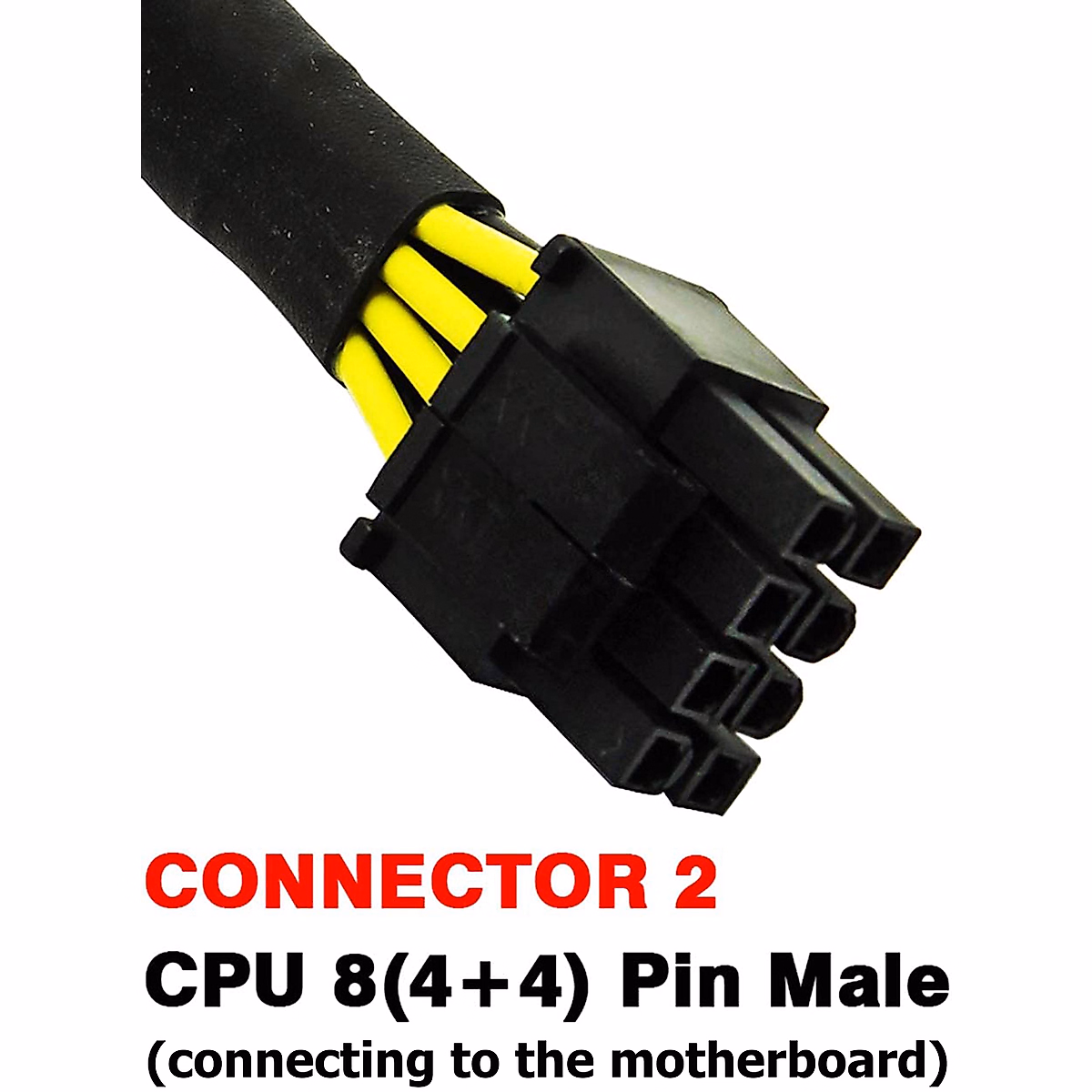 Molex LP4 Male ATX Power Supply to CPU 8(4+4) Pin EPS-12V Converter Adapter Cable Braided Sleeved 20 inches (NOT PCIe Adapter Cable) TeamProfitcom