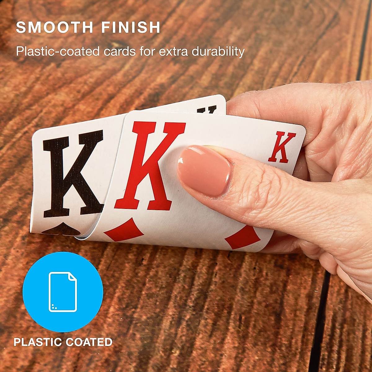 Brybelly Low-Vision Mega Index Playing Card Decks Mixed 12-Pack (6 Red/6 Blue) - Maximum Visibility and Maximum Playability Jumbo Index - Poker Wide - Big Numbers Macular Degeneration