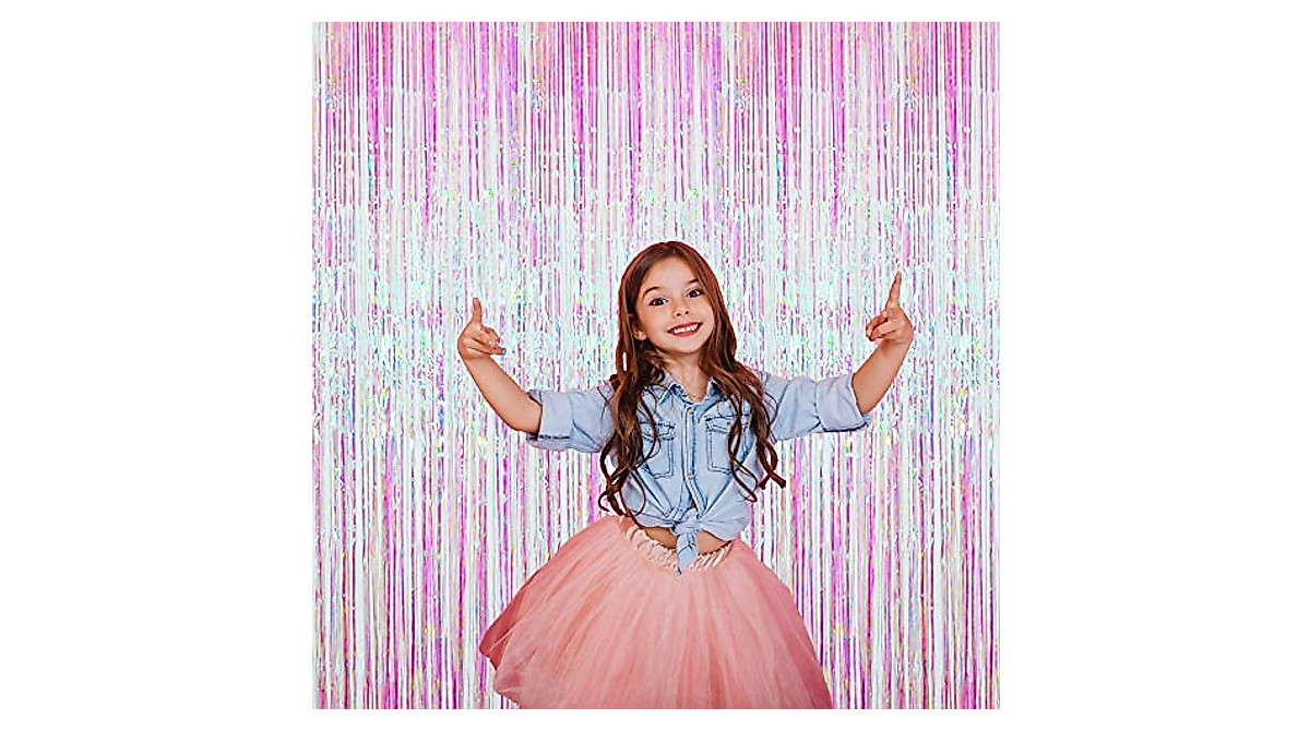 Iridescent Metallic Tinsel Fringe Curtains - Perfect Event Decor