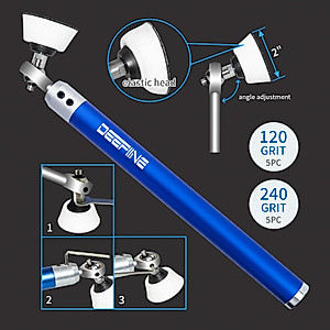 DEEFIINE Carbide Tip Wood Lathe Turning Tool set With Bowl sander, Lathe Roughing and Finishing Hollowing Tool Interchangeable Aluminum Alloy Handle with 4pcs Carbide Blade For Woodturning
