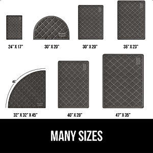 The Original Gorilla Grip Water Resistant Cat Litter Box Trapping Mat 35x23, Easy Clean, Textured Backing, Traps Mess, Cleaner Floors, Less Waste, Stays in Place for Cats, Soft on Paws, Charcoal